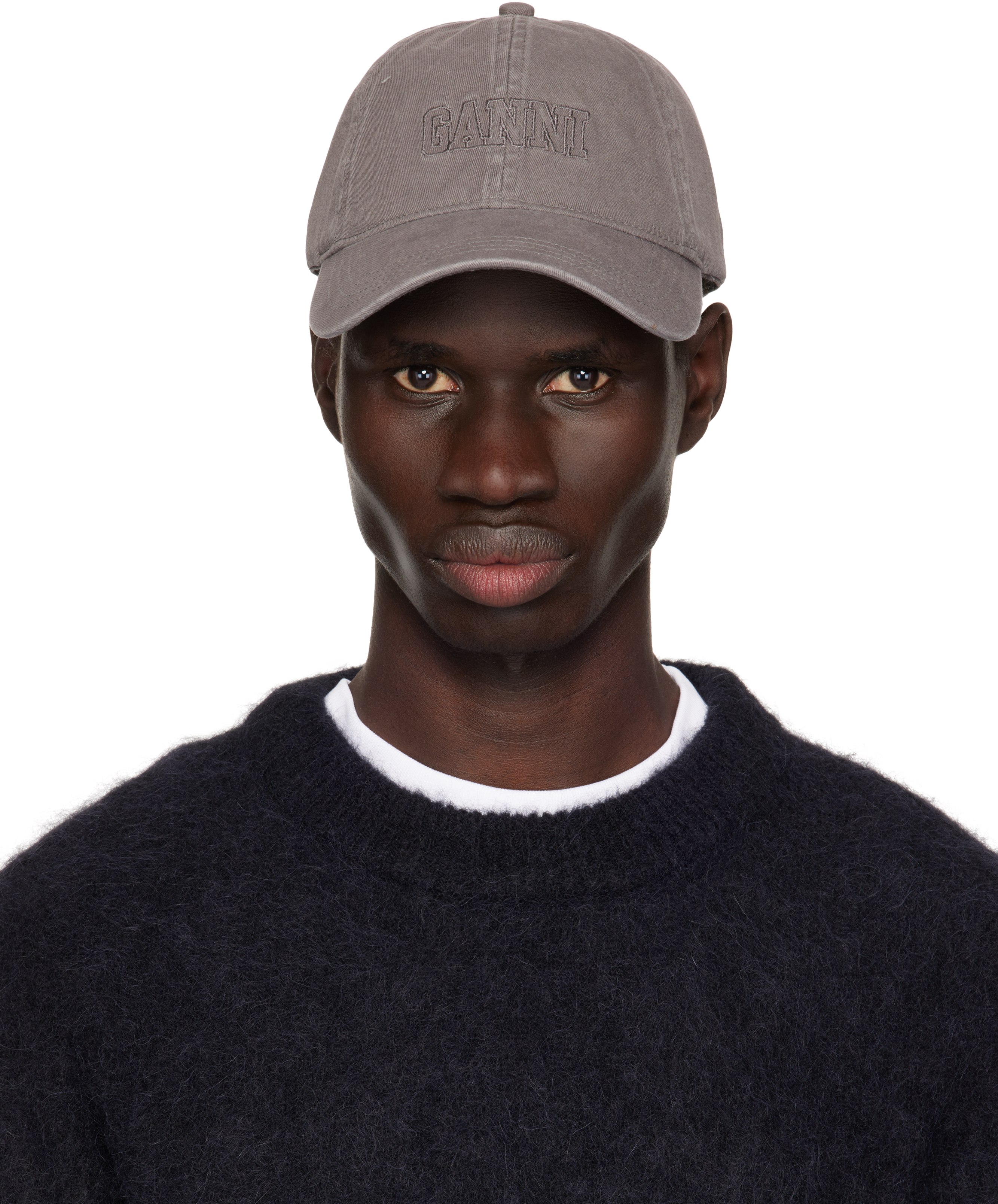 Ganni Embroidered Logo Cap - Frost Gray | Editorialist